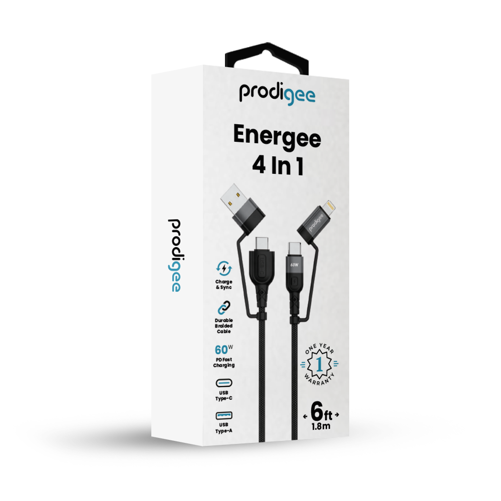 Uniwersalny kabel ProdiGee Energee 4w1, 60W (PD), 1,8 metra